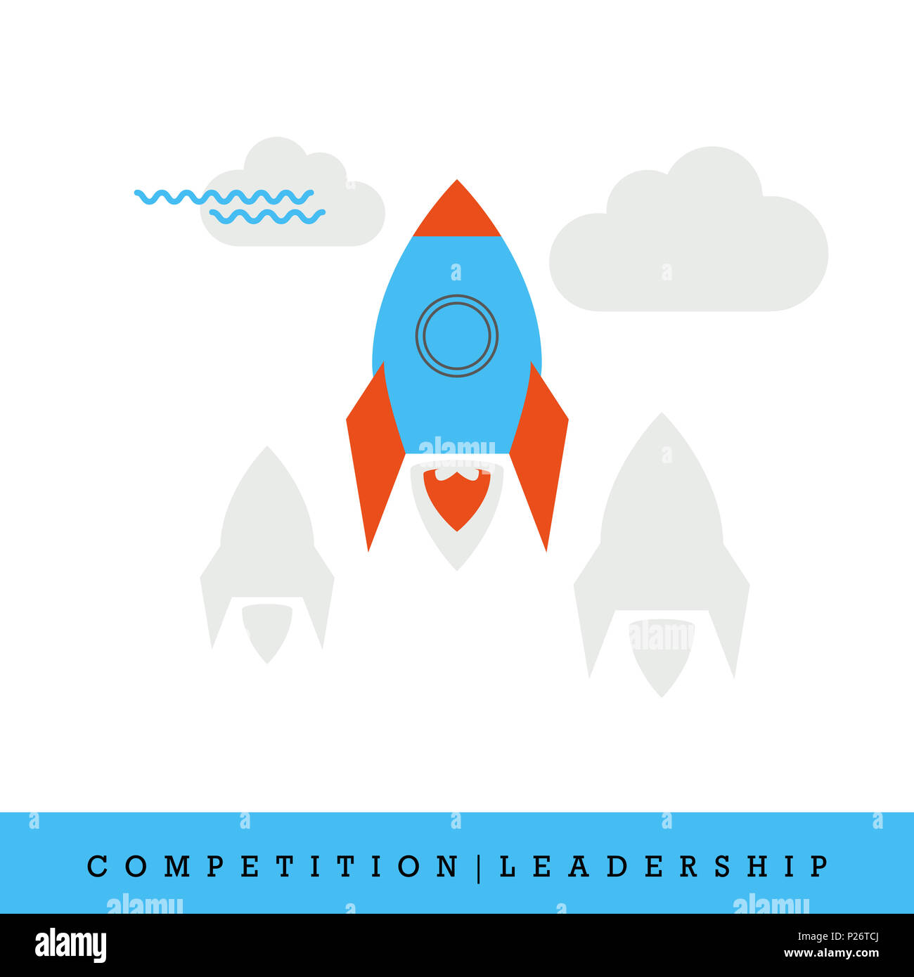 Competition, Startup, Leadership Flat Style and Thin Line Icon, Modern ...