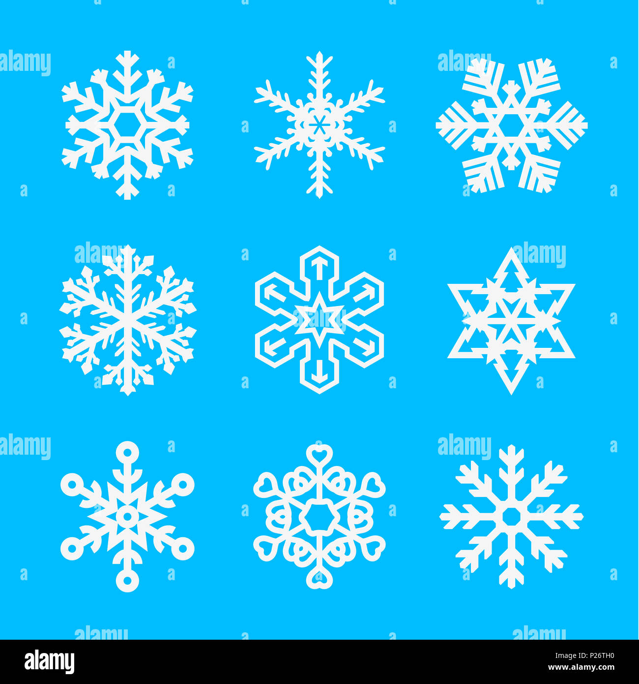Several Different Types of Snowflakes. Snowflakes of Different Shapes ...