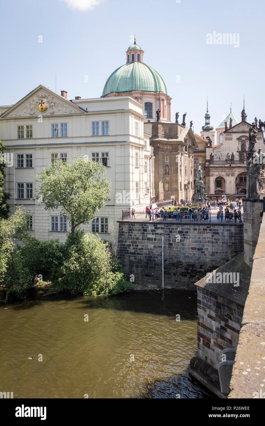 Charles Bridge Museum and dome of St. Francis Of Assissi Church from ...