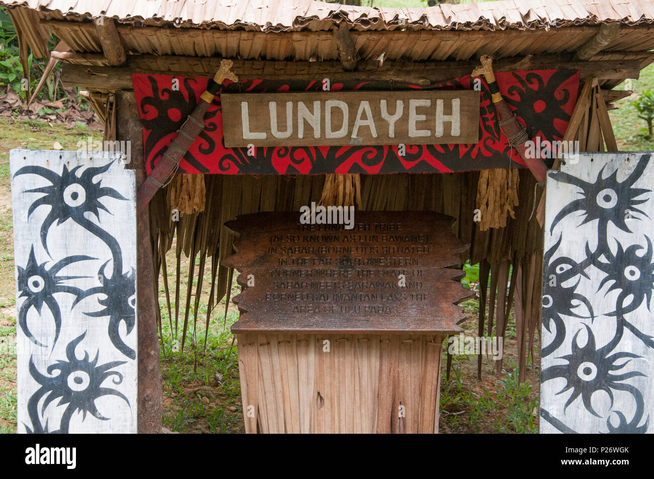 Entrance to the Lundayeh (Lun Bawang) tribal house at Mari Mari ...