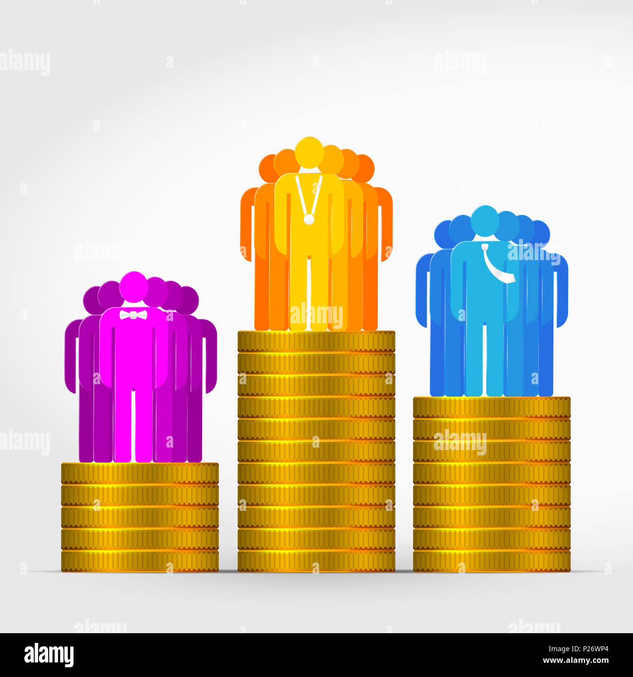 Three Teams of Winners standing at the Gold Coins Winning Podium with ...