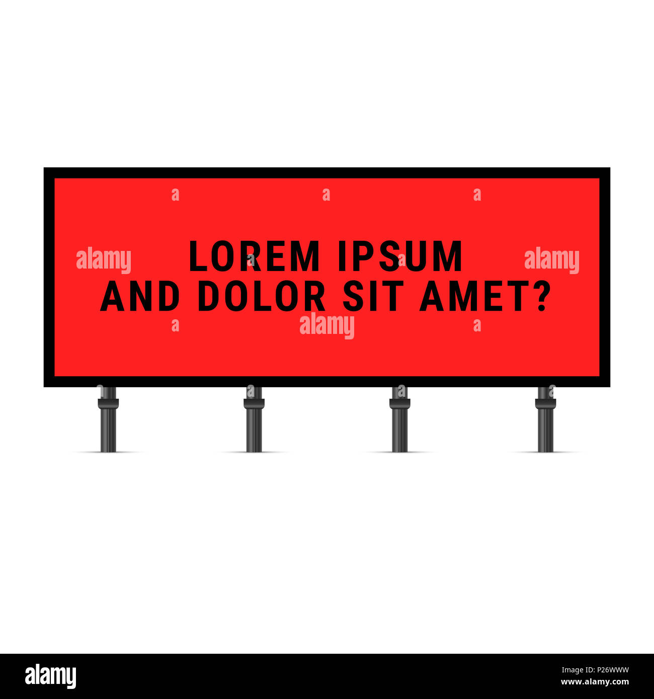 Red and Black Billboard. Black Text on a Red Background. Widescreen ...