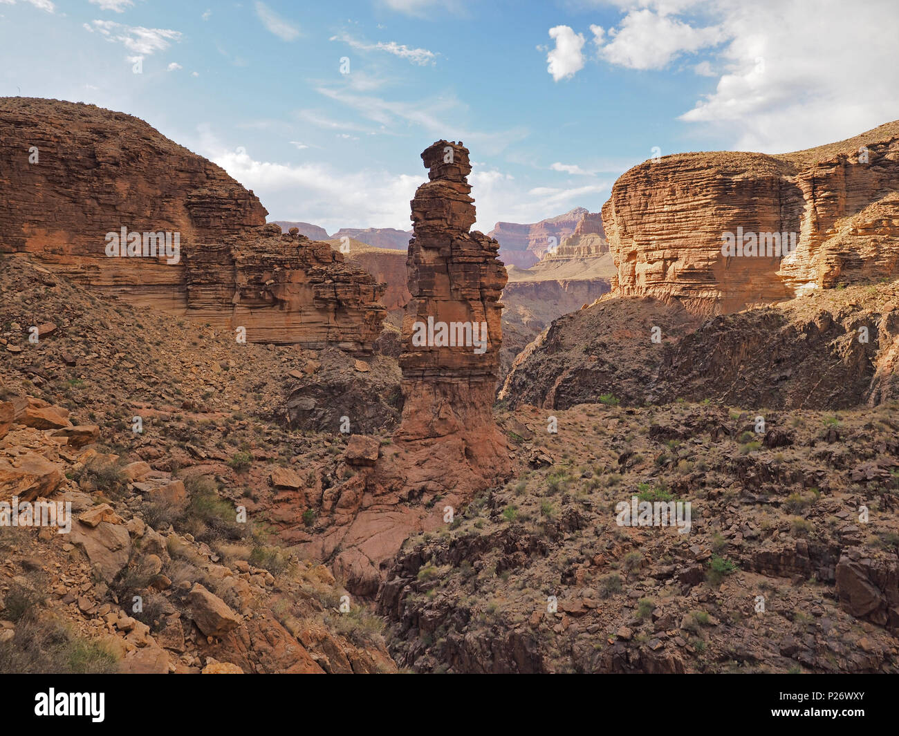 The monument rock formation at Monument Creek in Grand Canyon National ...