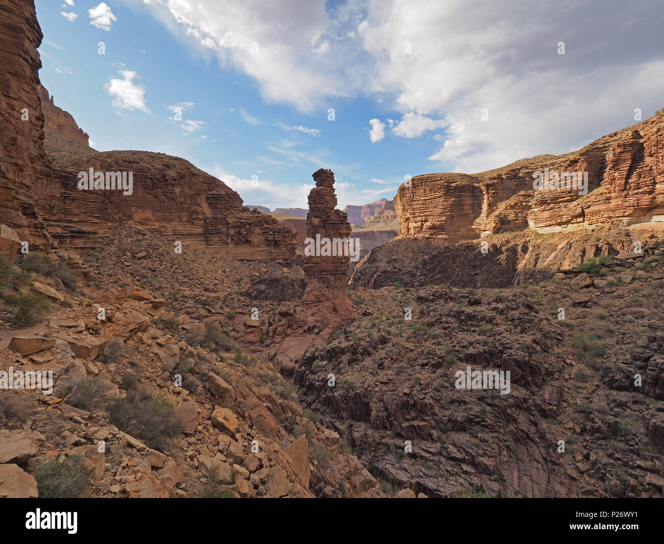 The monument rock formation at Monument Creek in Grand Canyon National ...