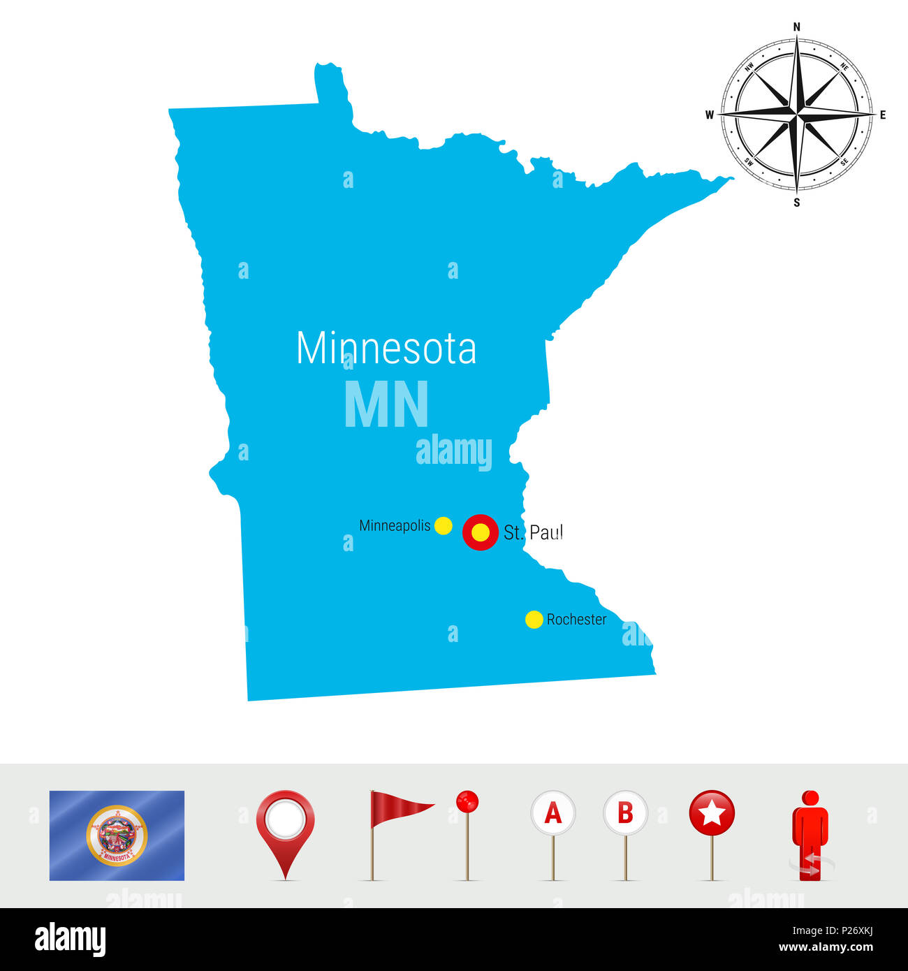 Minnesota map hi-res stock photography and images - Alamy