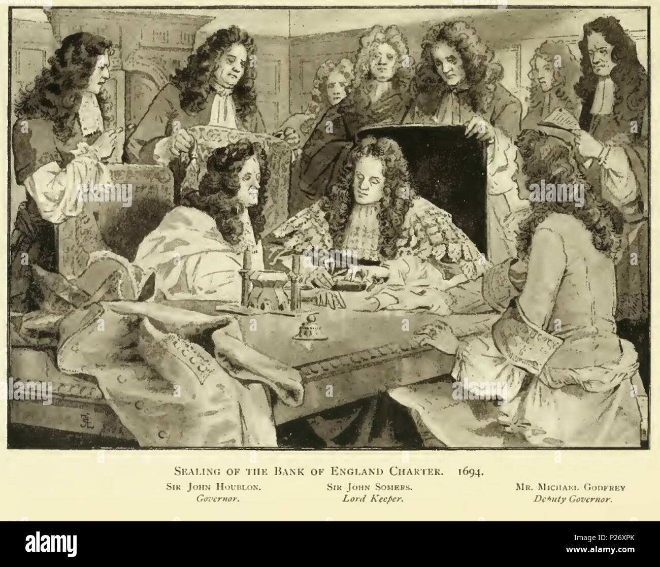 . English: Sealing of the Bank of England Charter (1694) by Lady Jane ...