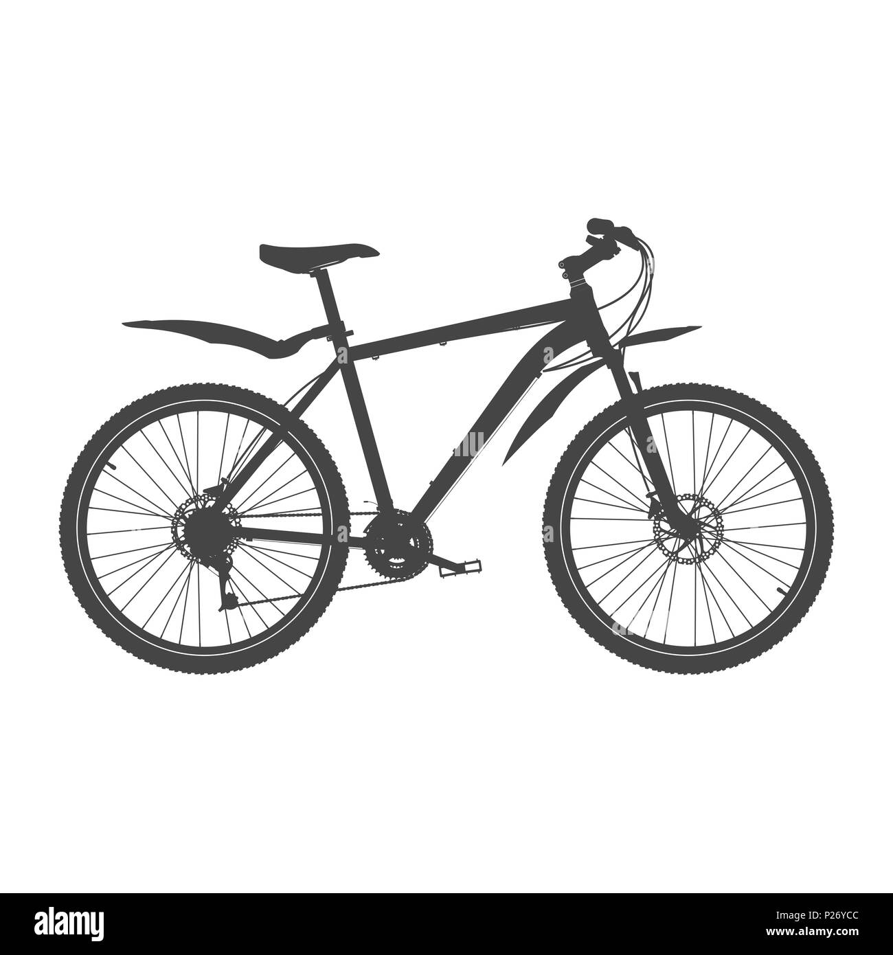 Mountain Bike Silhouette. MTB Bicycle Illustration Stock Photo - Alamy