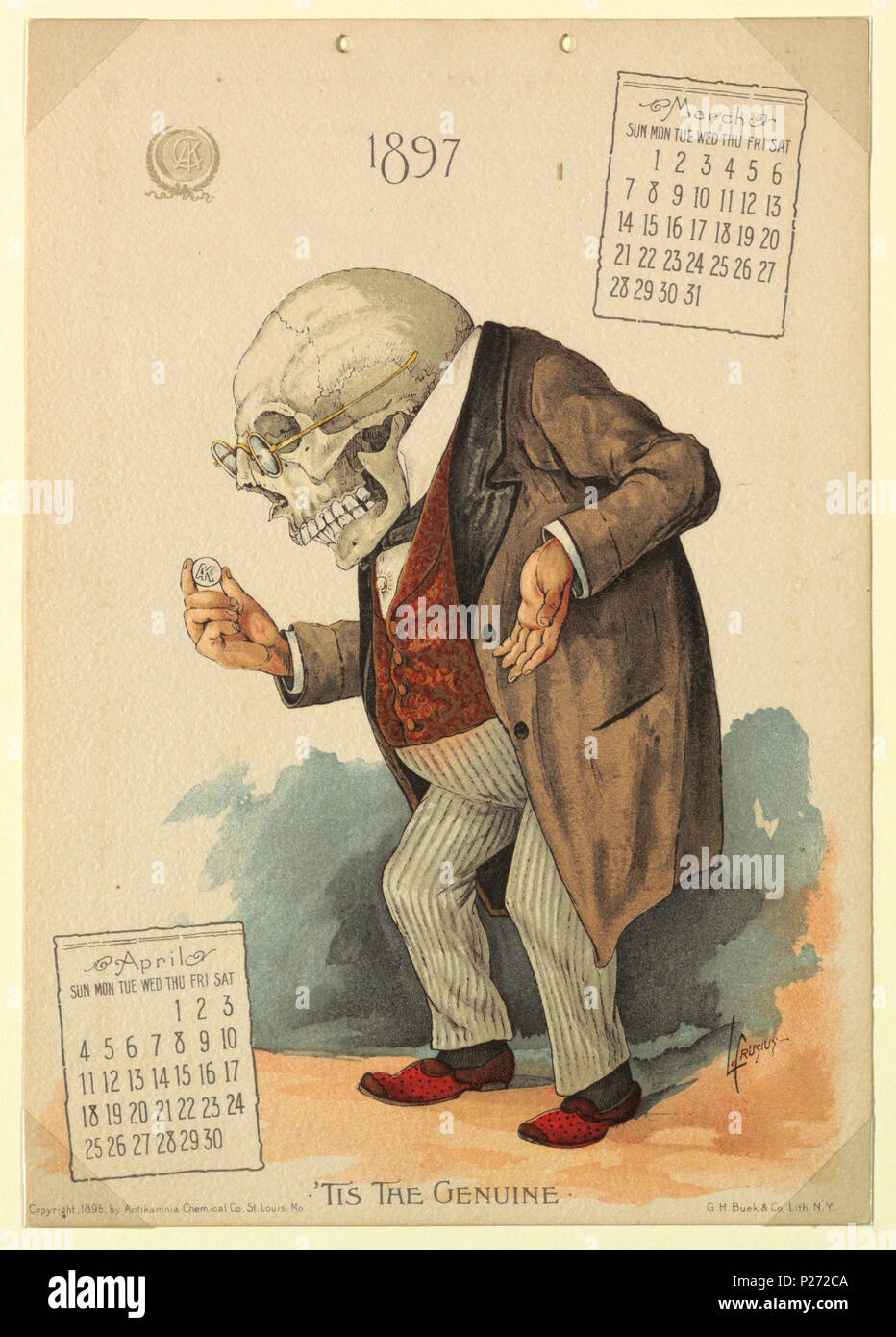 . English: Calendar, The Antikamnia Calendar, 1897 . English: 1897 ...