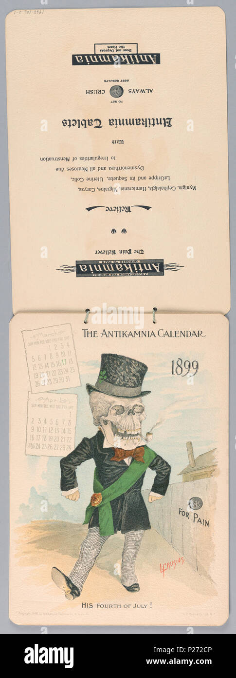 1899 calendar hi-res stock photography and images - Alamy
