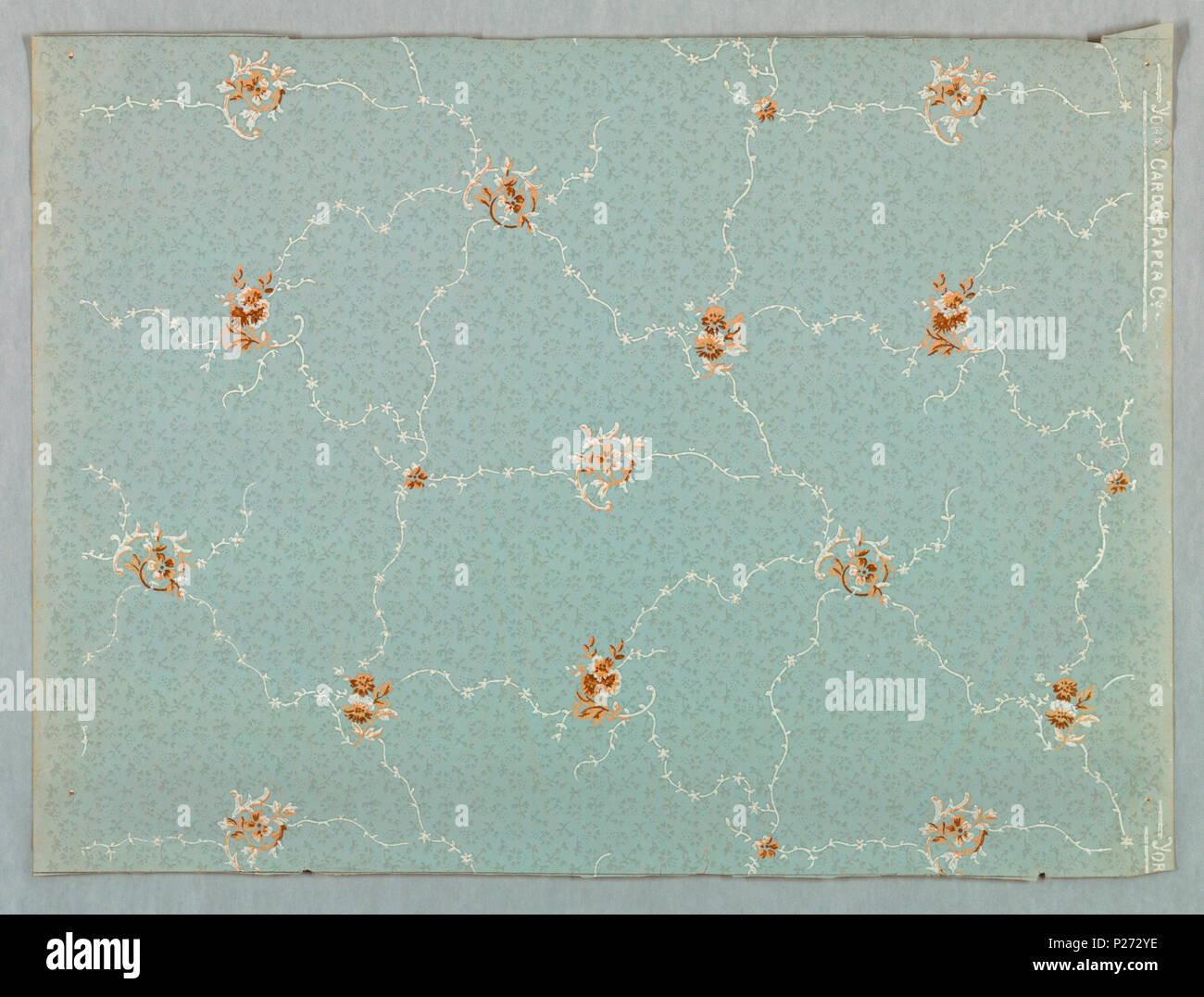 . English: Ceiling Paper (USA), 1900 . English: Small-scale floral in ...