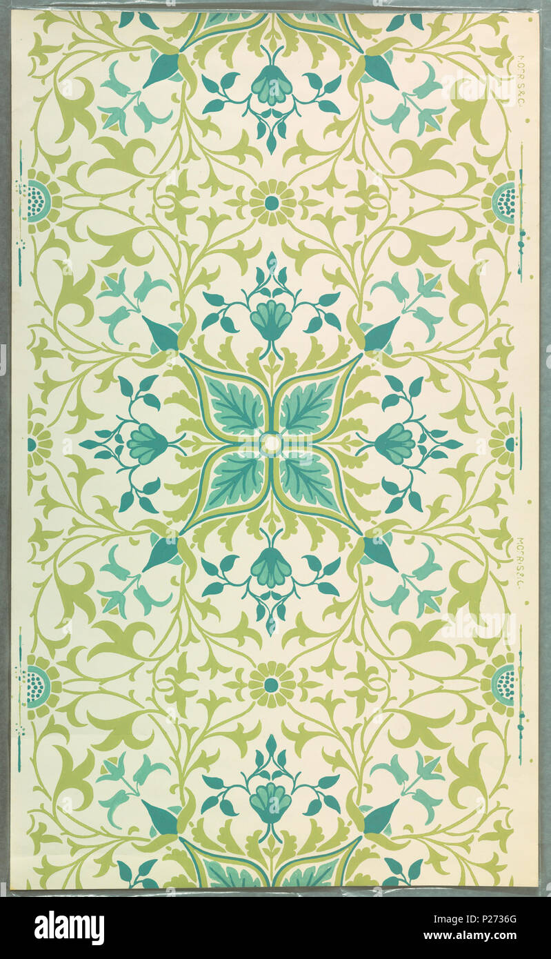 . English: Ceiling Paper, Net Ceiling, 1895 . English: Flat flower and ...