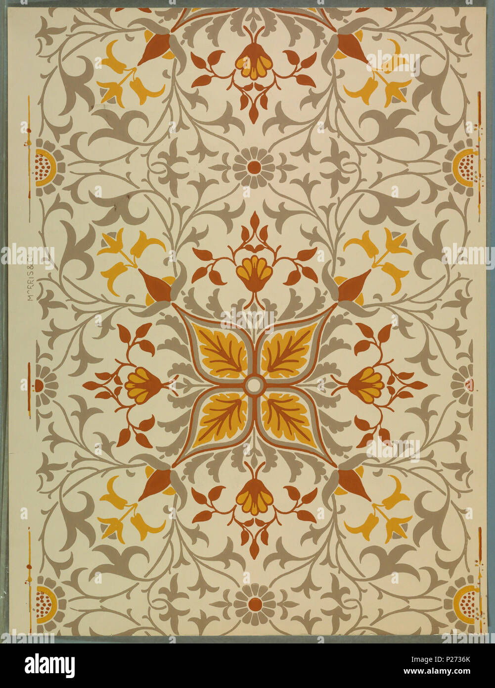 . English: Ceiling Paper, Net Ceiling, 1895 . English: Flat flower and ...