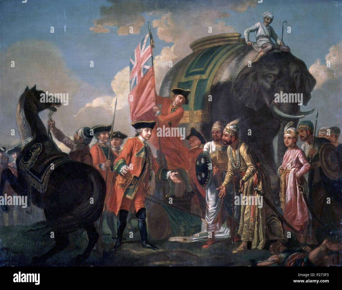 . Lord Clive meeting with Mir Jafar after the Battle of Plassey NPG ...