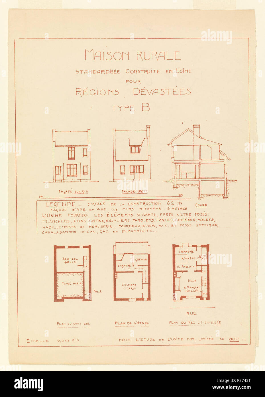 . English: Diazo Print, Standardized Rural House, 1920 . English: Shows ...