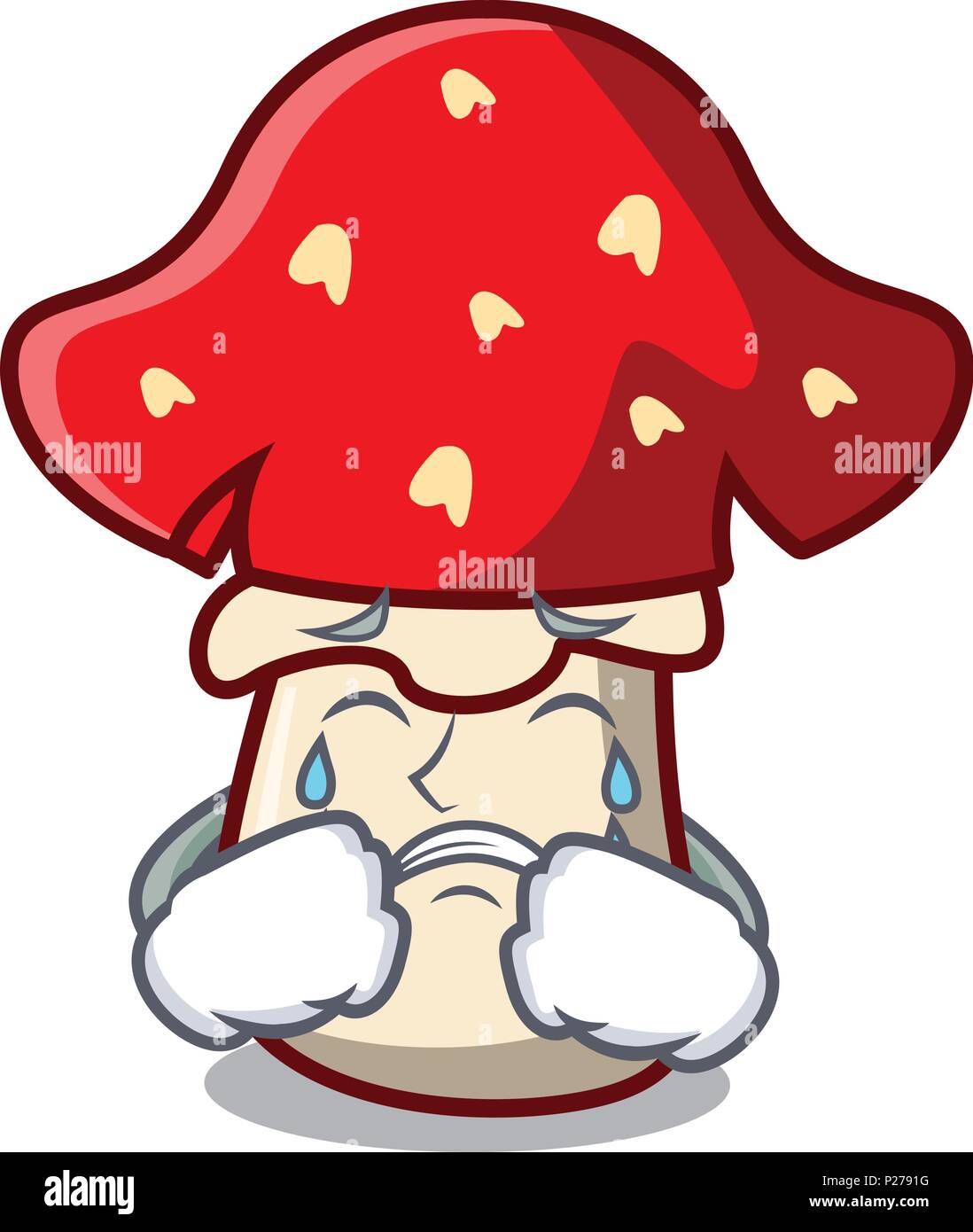 Crying amanita mushroom mascot cartoon Stock Vector Image & Art - Alamy