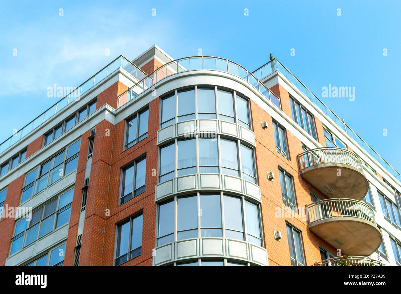 Modern condo buildings with huge windows and balconies in Montreal ...