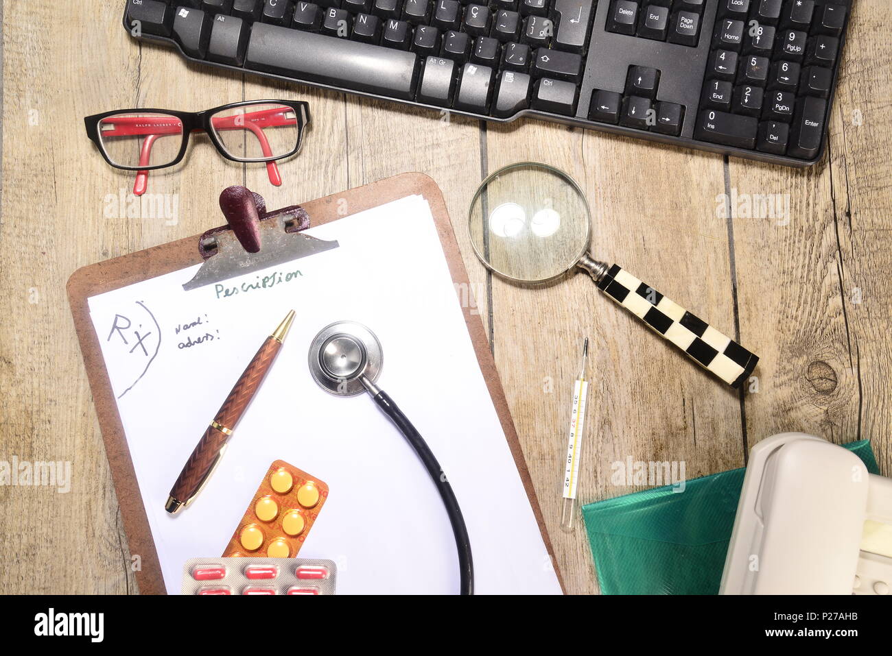 Doctor table photo concept Stock Photo - Alamy