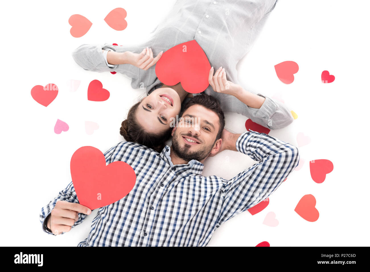 Overhead shot attractive young couple hi-res stock photography and ...