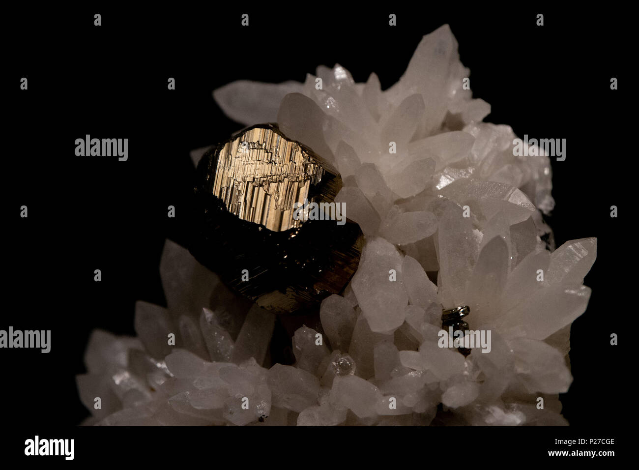 pirite shining rock looks like gold macro Stock Photo - Alamy