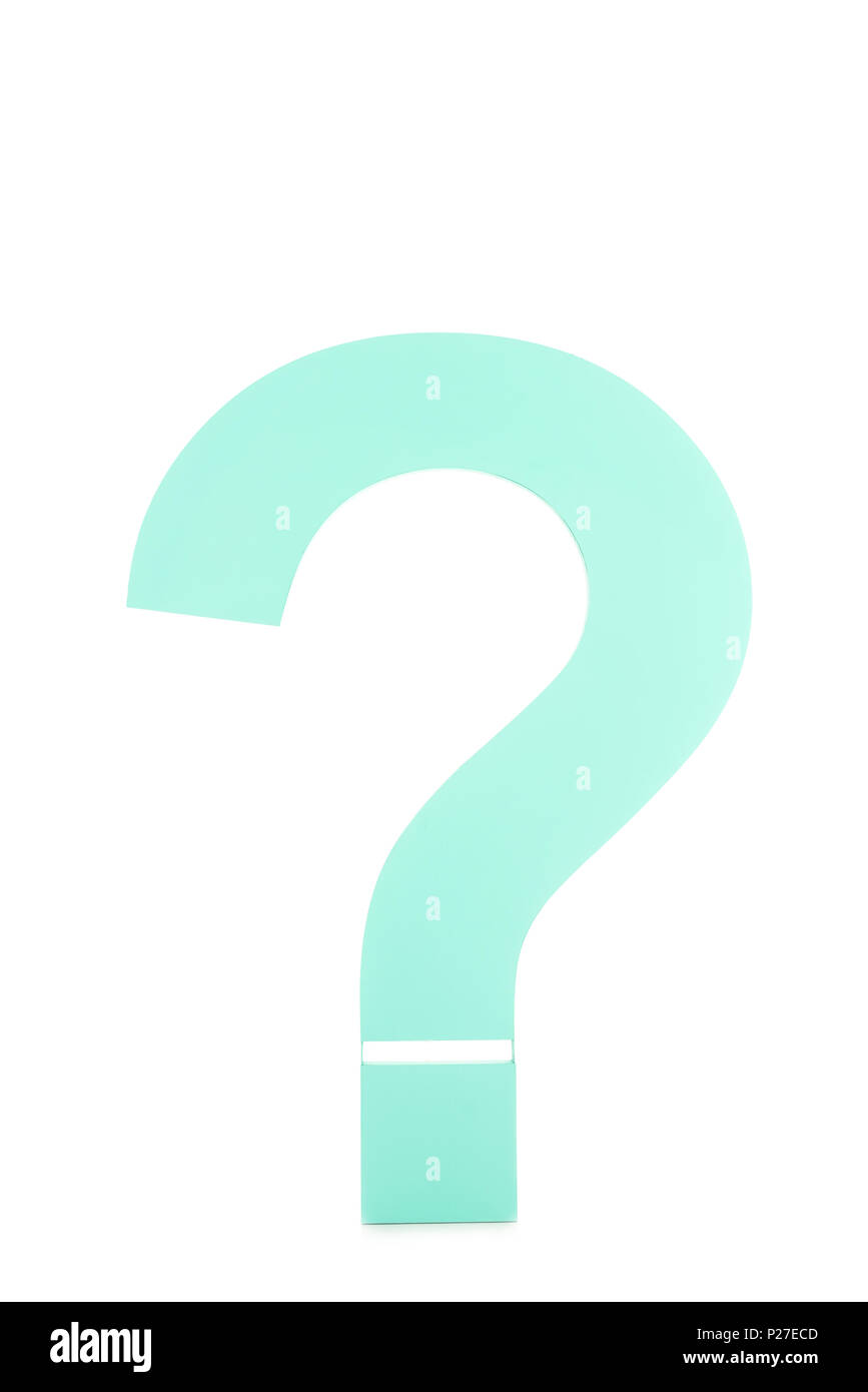 close up view of question mark isolated on white Stock Photo - Alamy