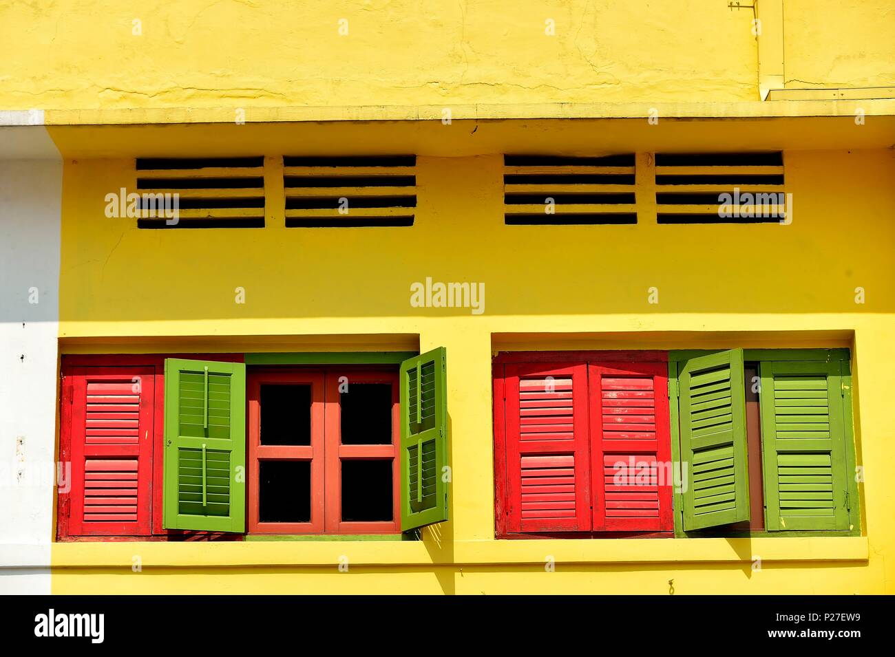 Green shutters yellow house hi-res stock photography and images - Alamy