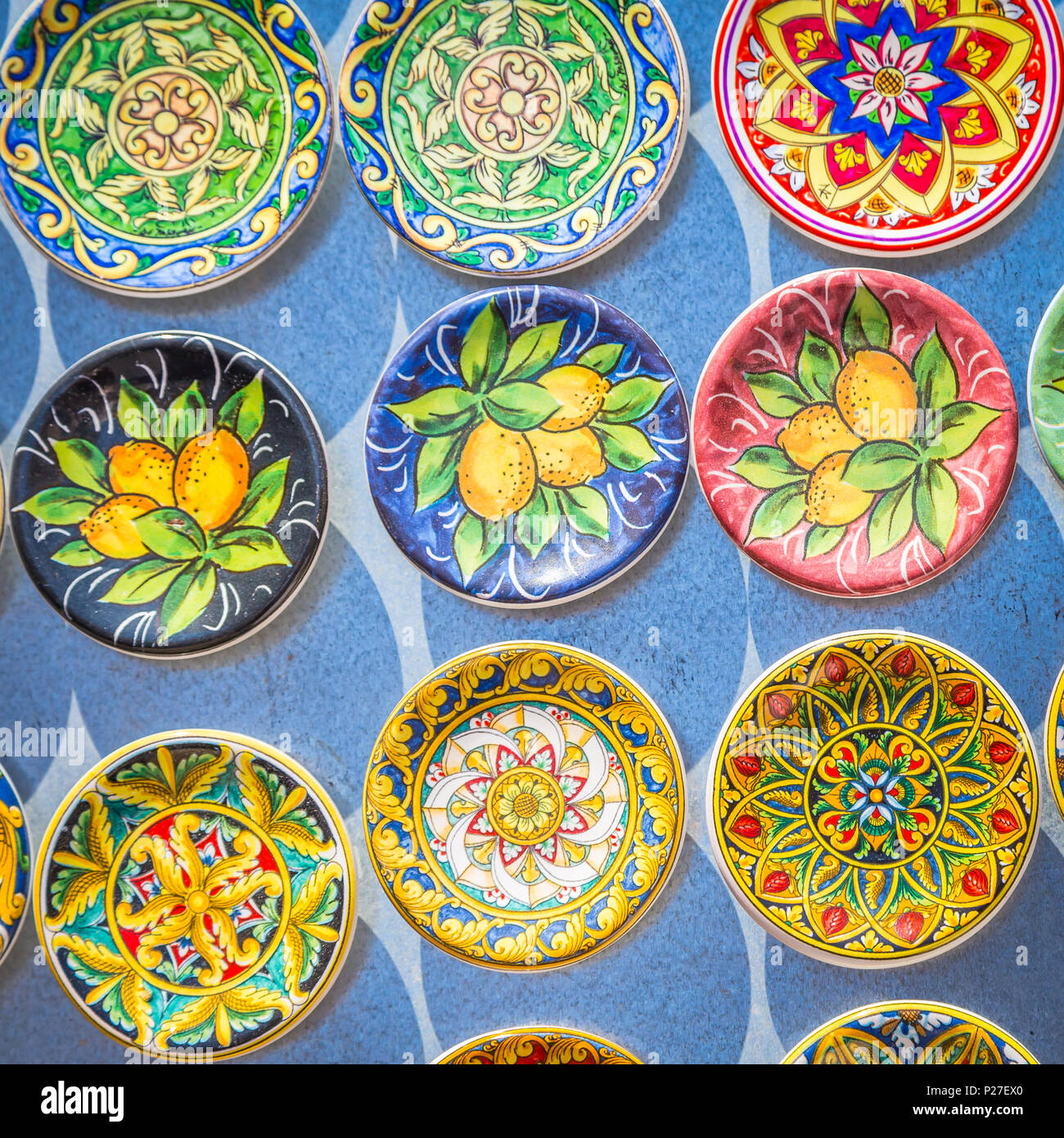 Souvenir from Sicily: fridge magnets with colourful design. Useful for ...