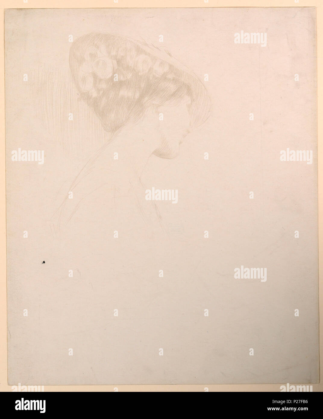 . English: Drawing, Portrait of a Woman, ca. 1900 . English: Vertical ...