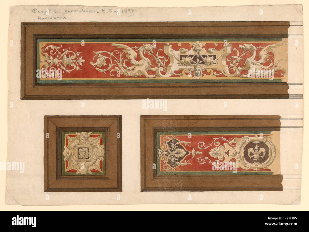 . English: Drawing, Project for Neo-Renaissance Decoration, 1897 . 1897 ...