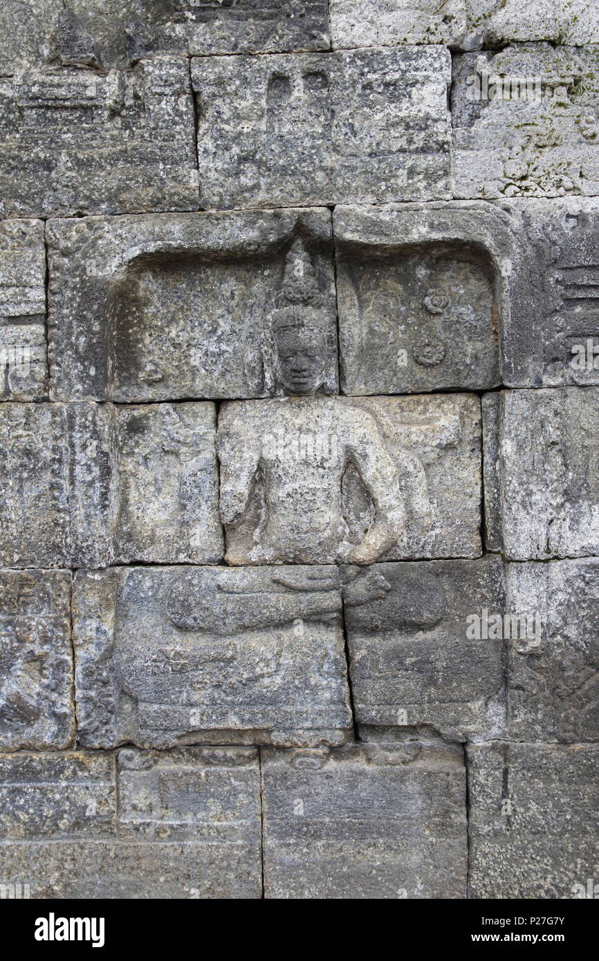 Beautiful bas-relief wall decor with Buddha carved in stone at ...