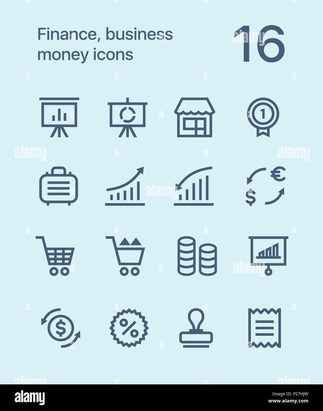 Business icons outline vectors hi-res stock photography and images - Alamy