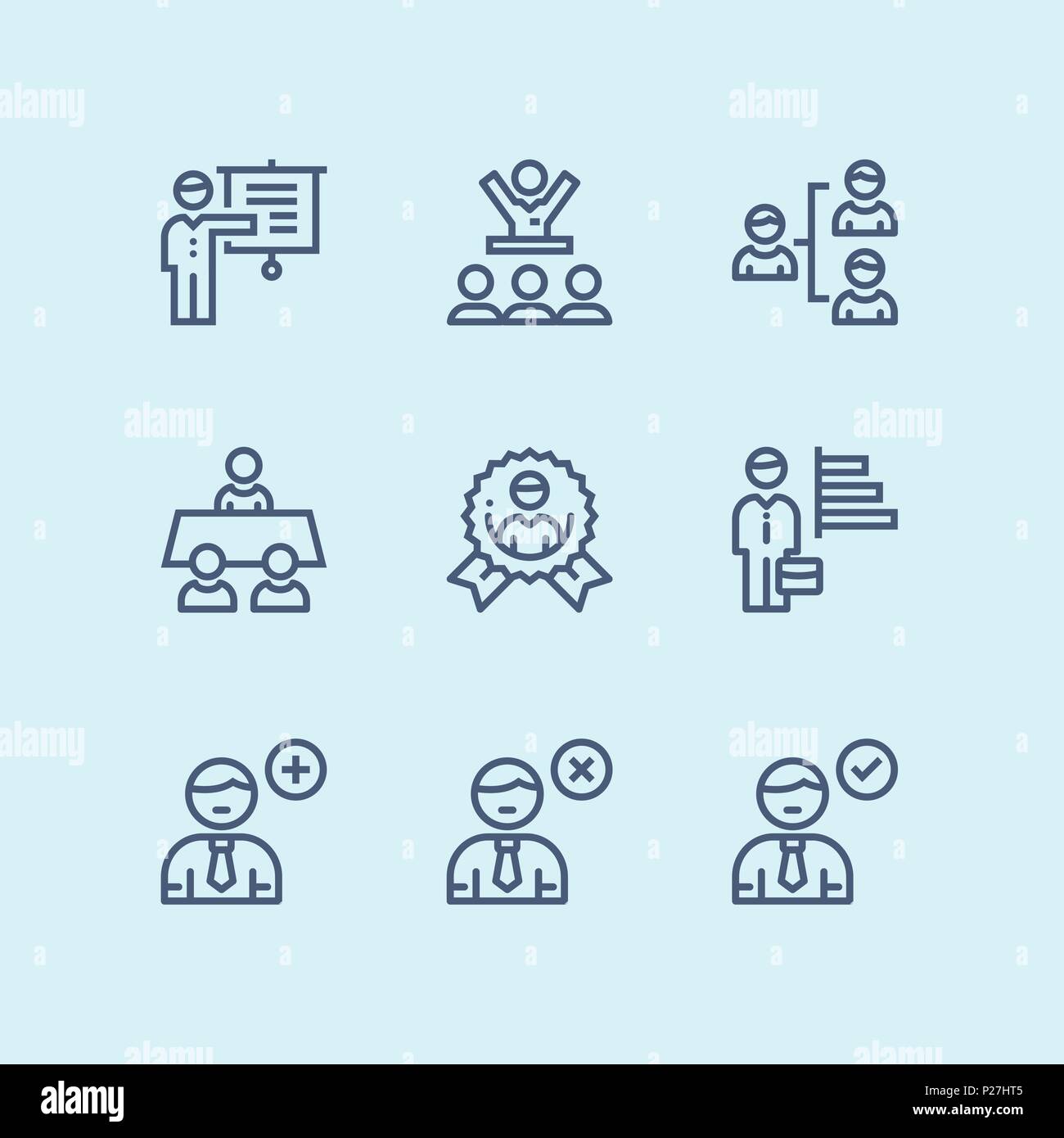 Outline Business people, meeting, team work vector simple icons for web ...