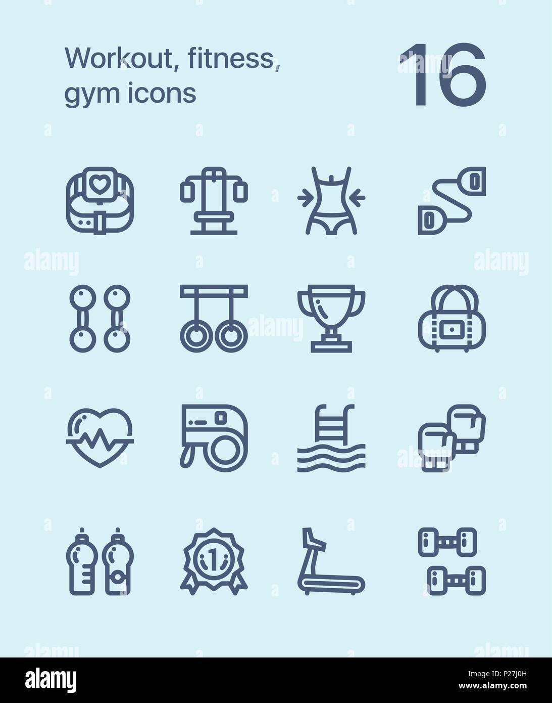 Outline Workout, fitness, gym icons for web and mobile design pack 2 ...