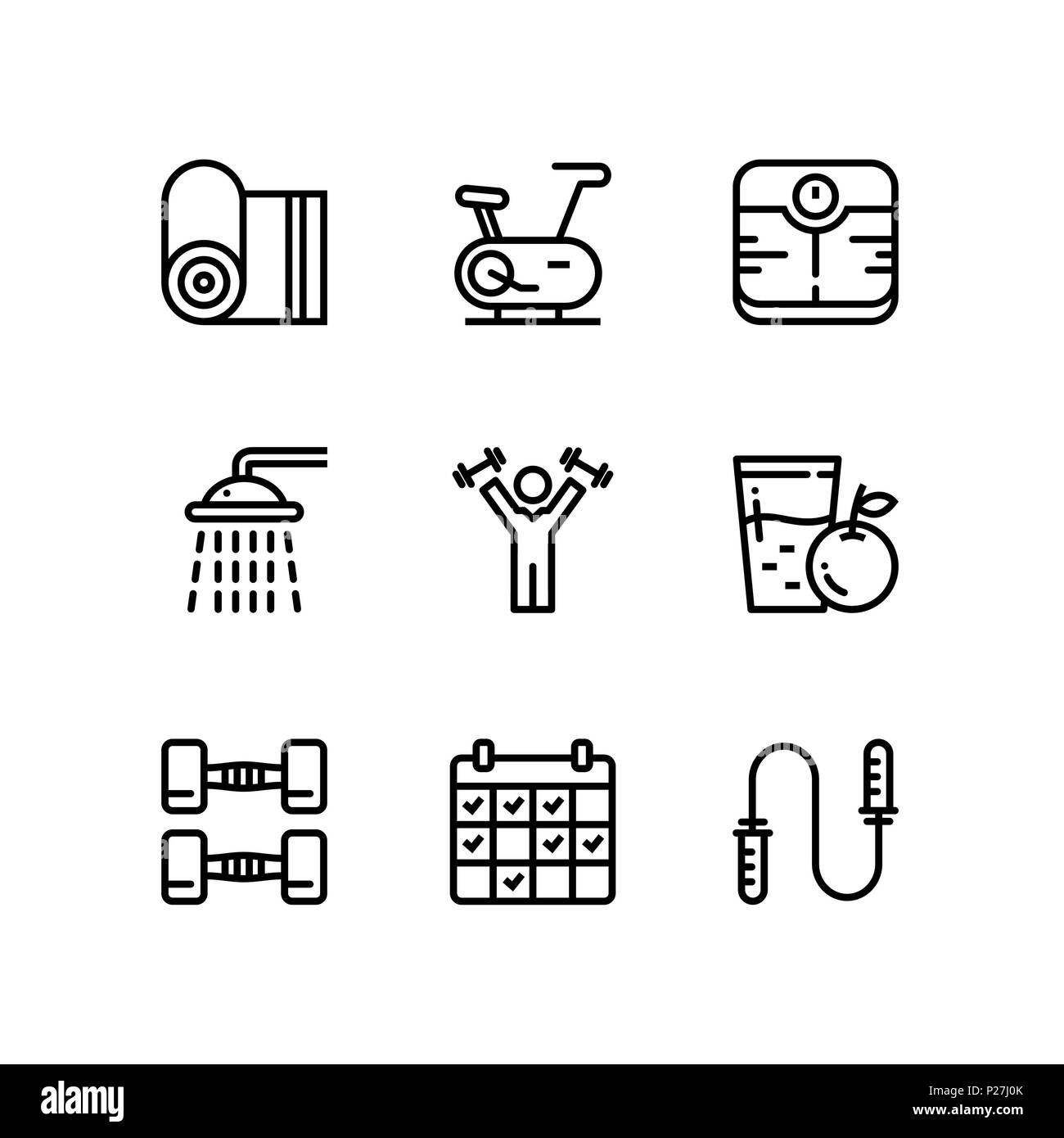 Workout, fitness, gym icons for web and mobile design pack 3 Stock ...