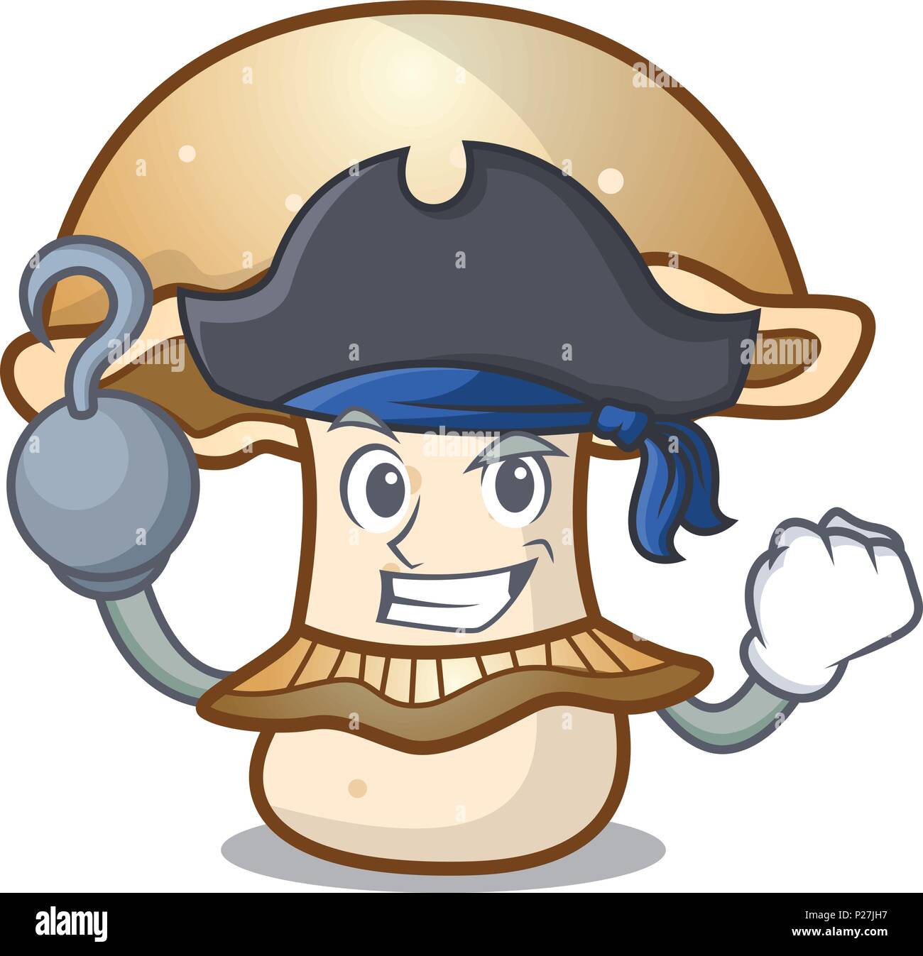 Pirate portobello mushroom character cartoon Stock Vector Image & Art ...