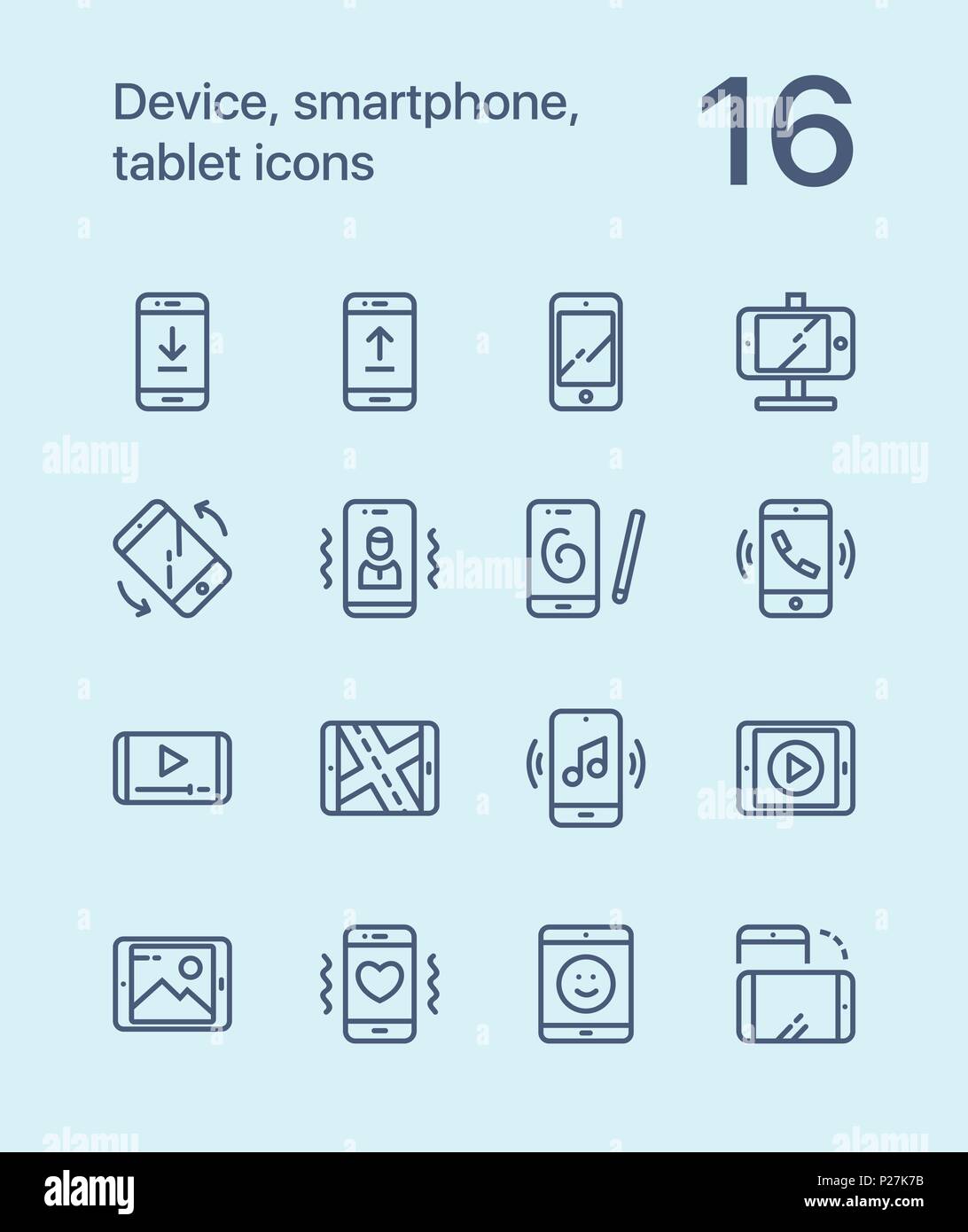 Outline Device, smartphone, tablet icons for web and mobile design pack ...