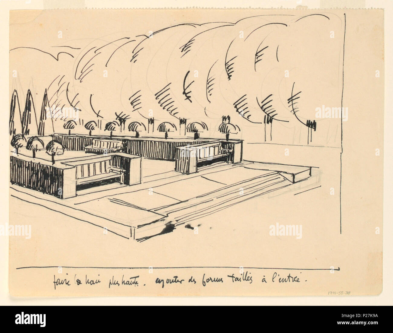 112 Drawing, Walled Garden with Seating, 1912–19 (CH 18636671 Stock ...