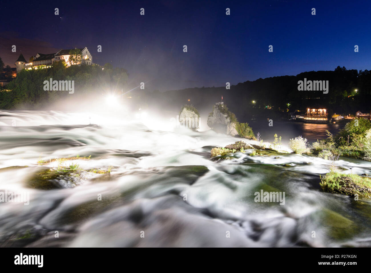 Rhine falls and schloss laufen castle hi-res stock photography and ...