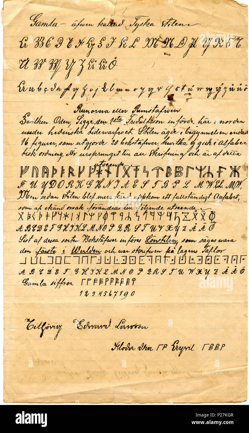 . English: Edward Larsson's rune cipher resembling that found on the ...