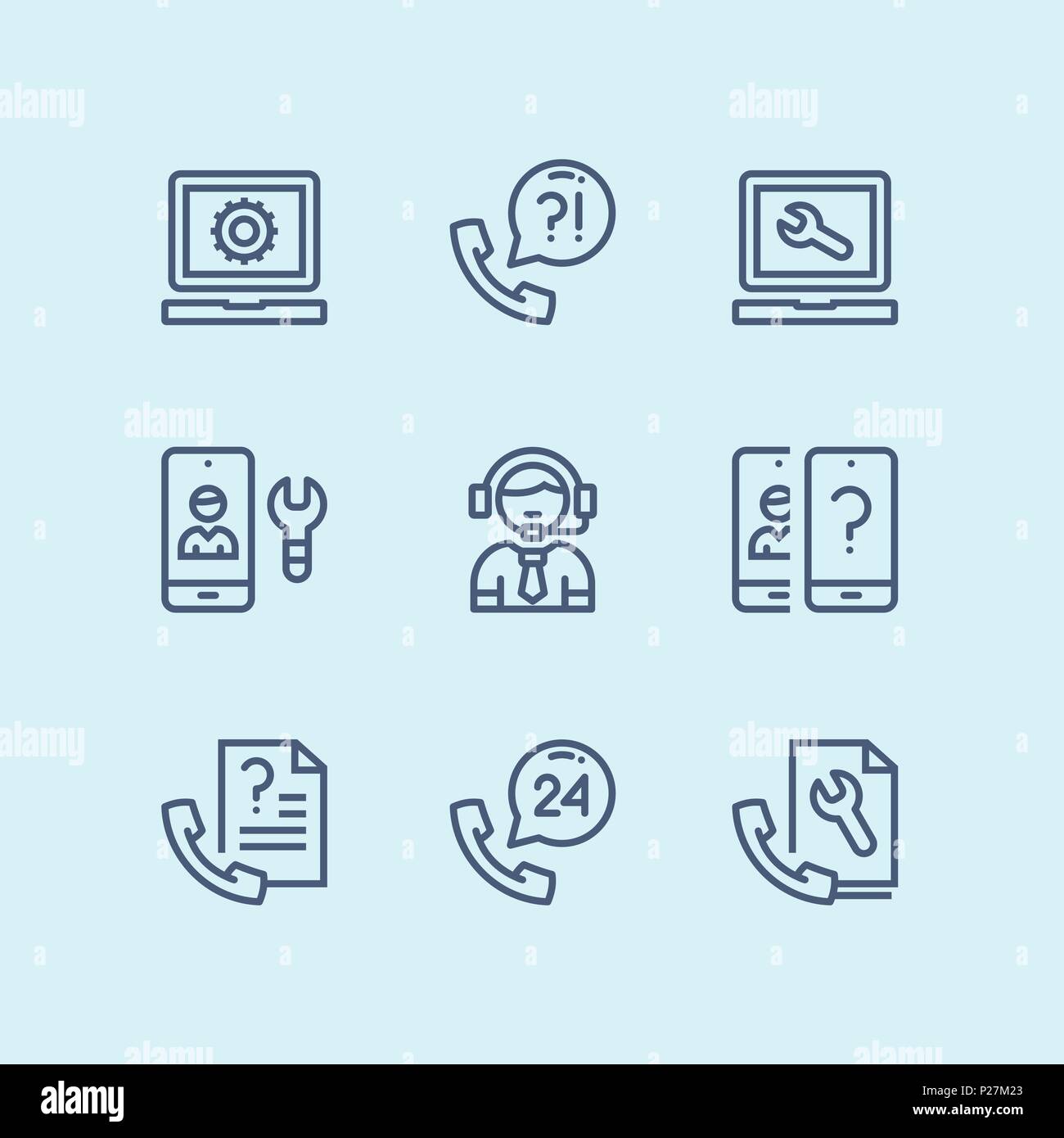 Calling line icon outline Stock Vector Images - Alamy