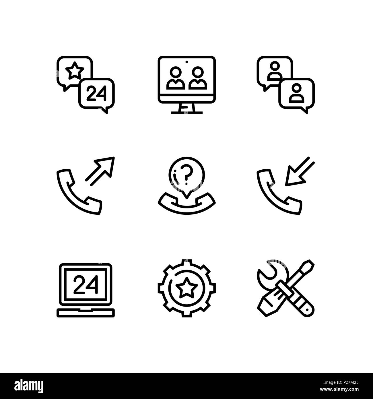 Technical help line icon Black and White Stock Photos & Images - Alamy