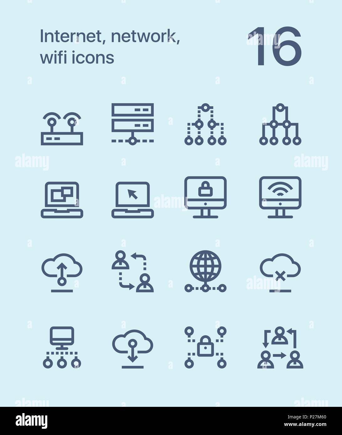 Outline Internet Network Wifi Icons For Web And Mobile Design Pack 2 Stock Vector Image And Art