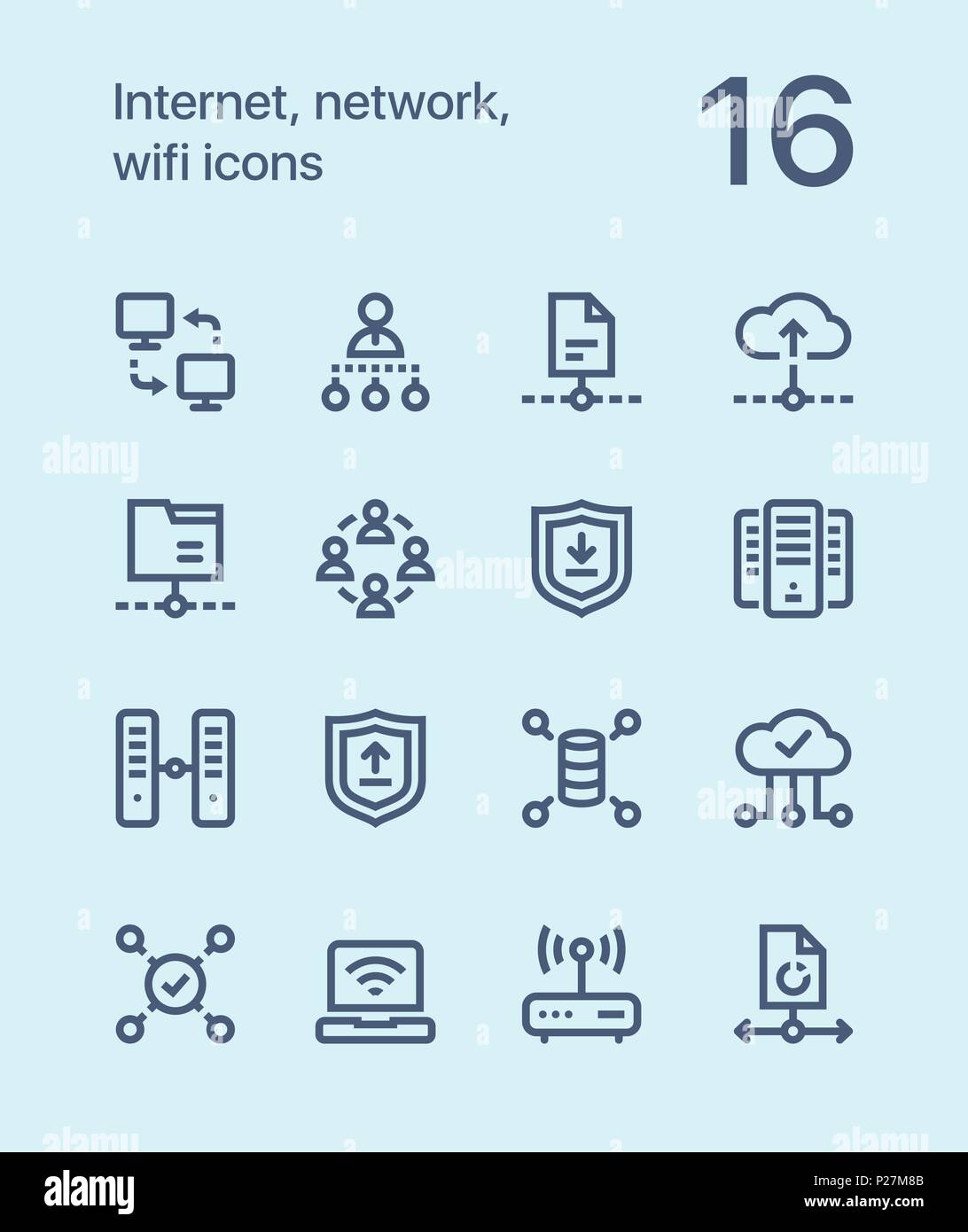 Outline Internet, network, wifi icons for web and mobile design pack 3 ...
