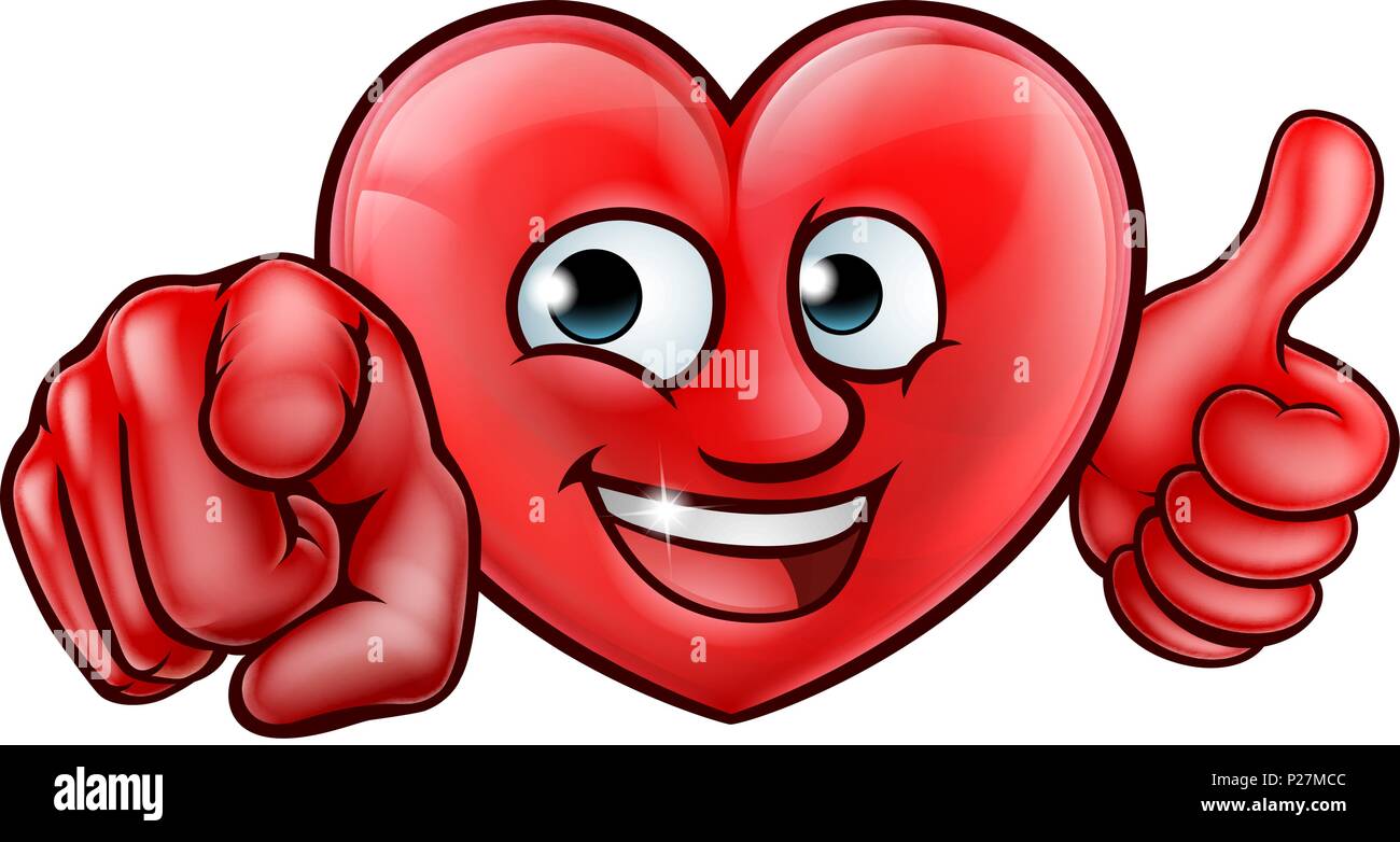 Cartoon character heart pointing Stock Vector Images - Alamy