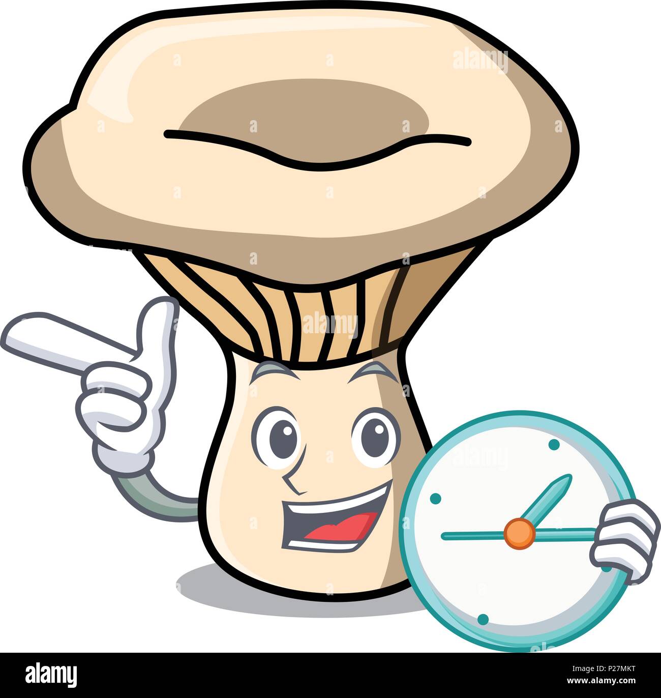 With clock milk mushroom character cartoon Stock Vector Image & Art - Alamy