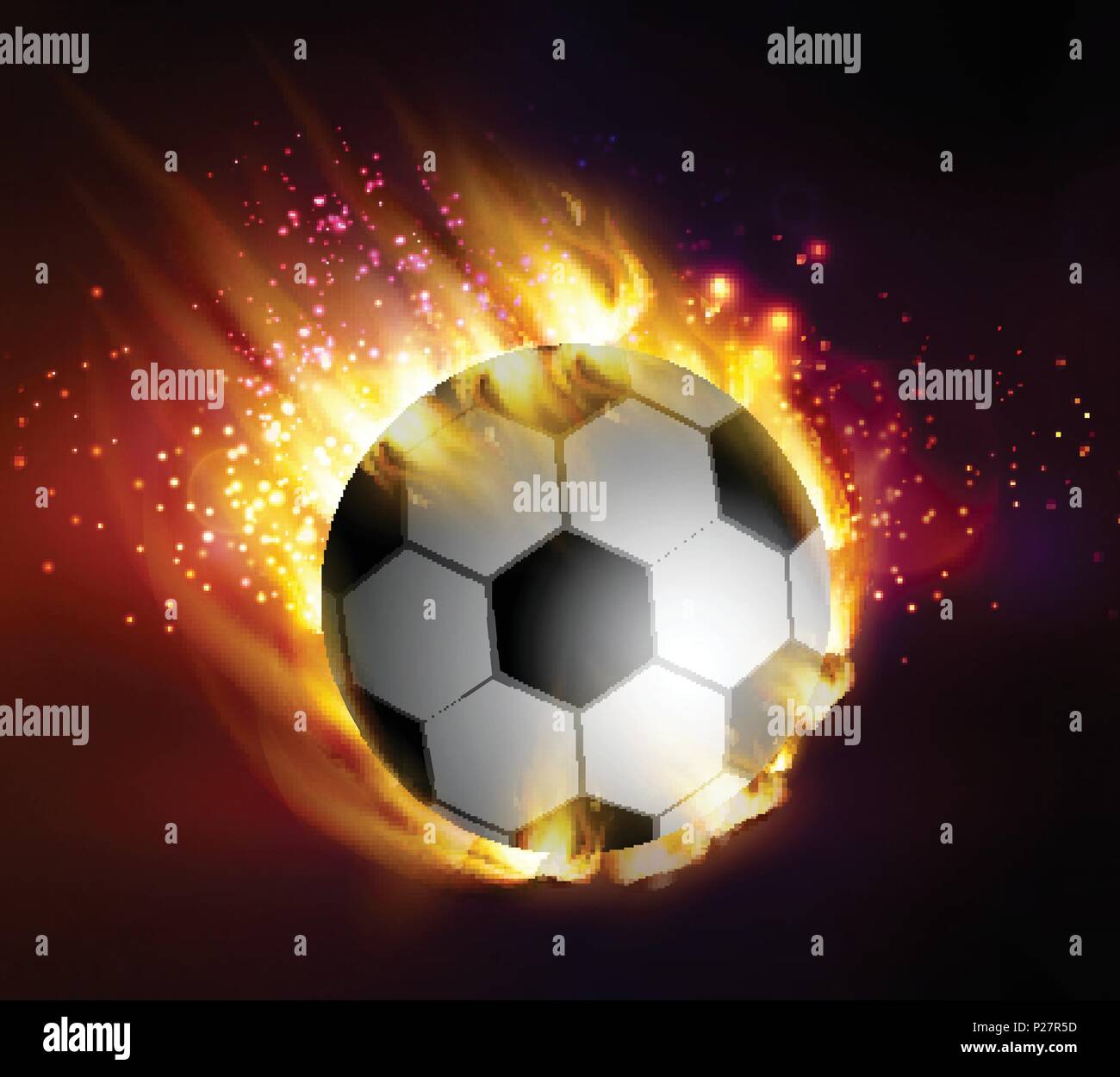Football with flames Stock Vector Image & Art - Alamy