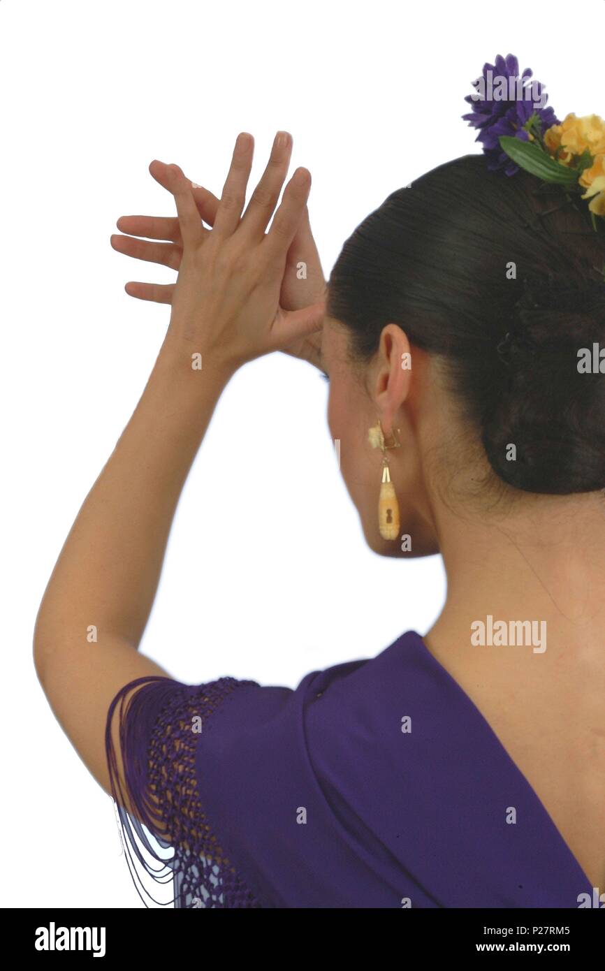Flamenco dancer with back turned, clapping her hands Stock Photo - Alamy