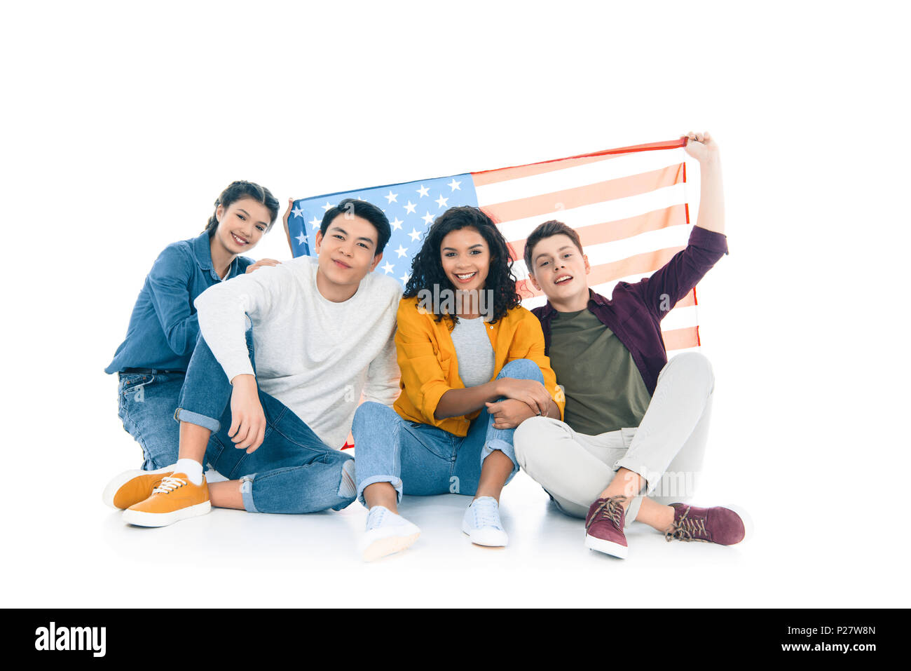 American flag isolated on floor hi-res stock photography and images - Alamy