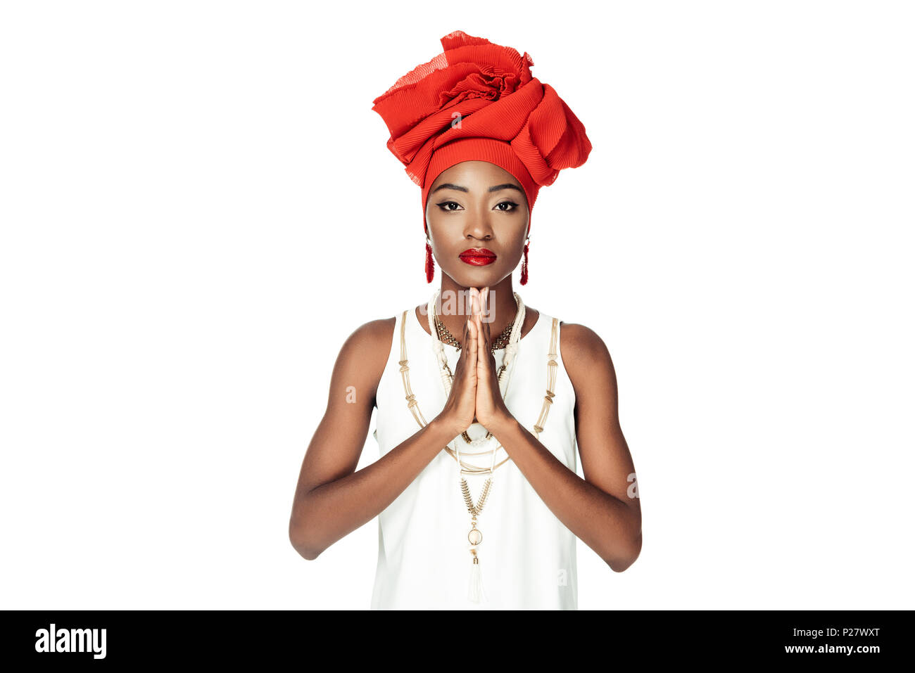 Young african american woman making Cut Out Stock Images & Pictures - Alamy