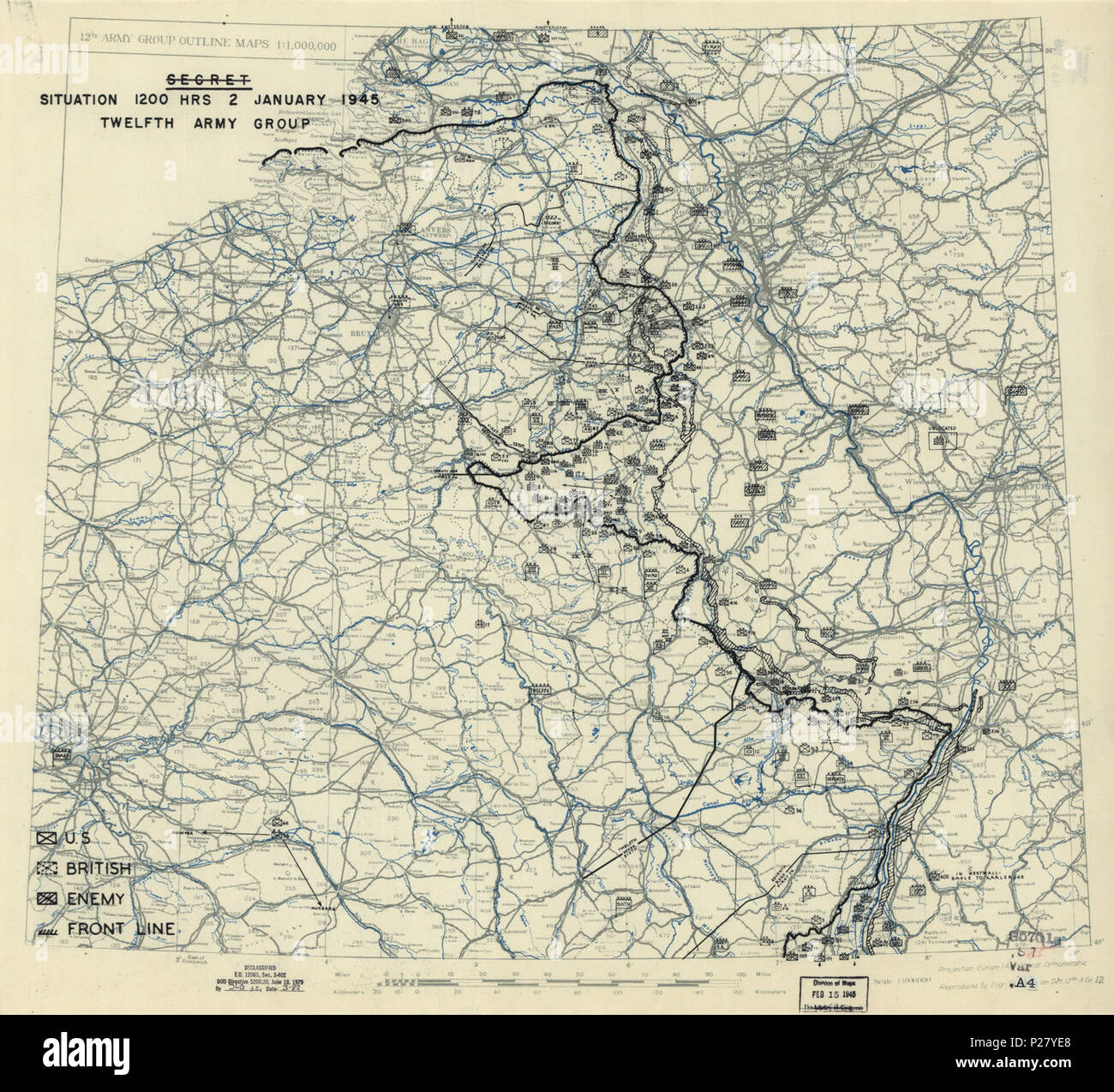 (January 2, 1945), HQ Twelfth Army Group situation map. LOC 2004630305 ...
