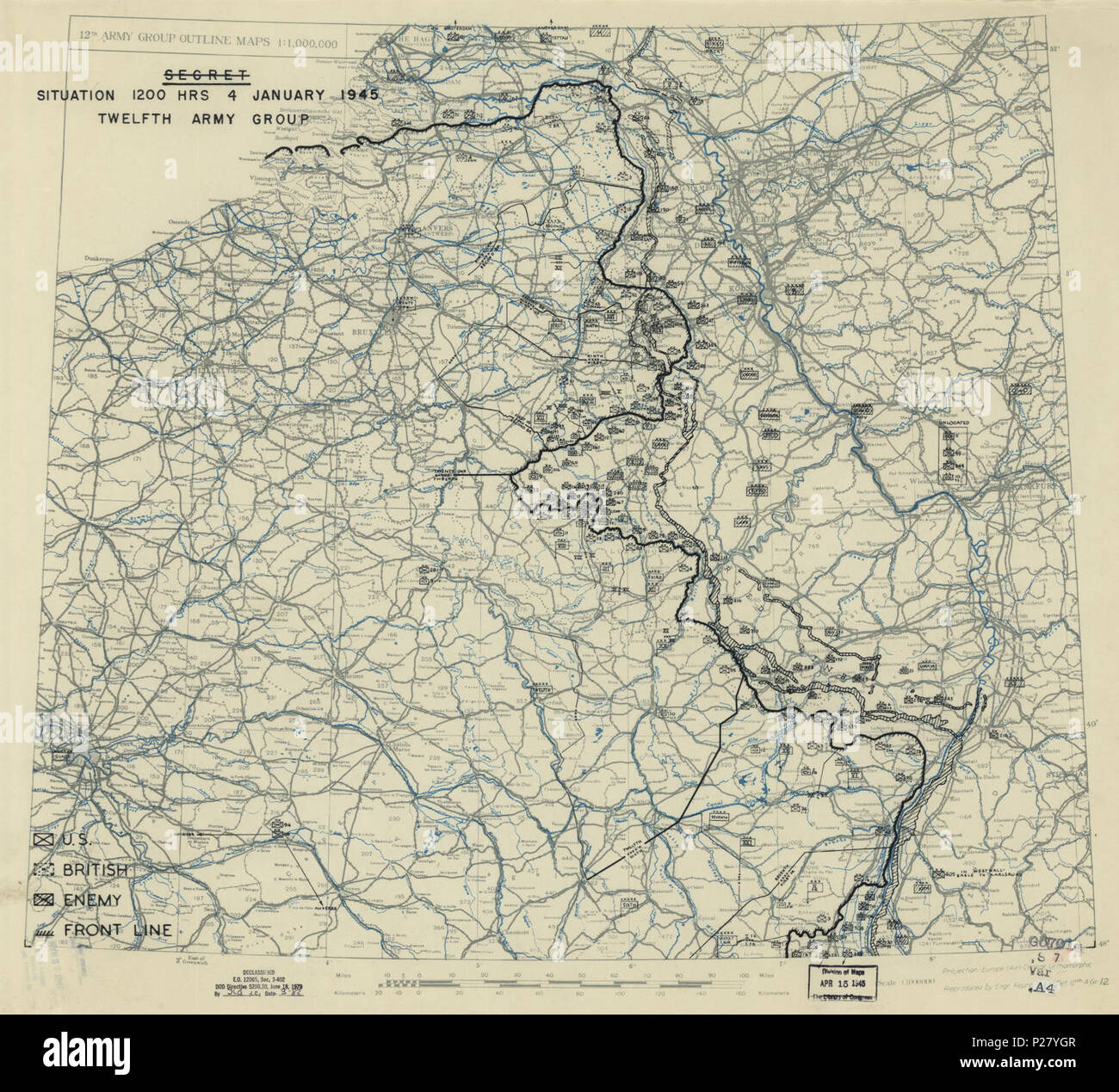 (January 4, 1945), HQ Twelfth Army Group situation map. LOC 2004630307 ...